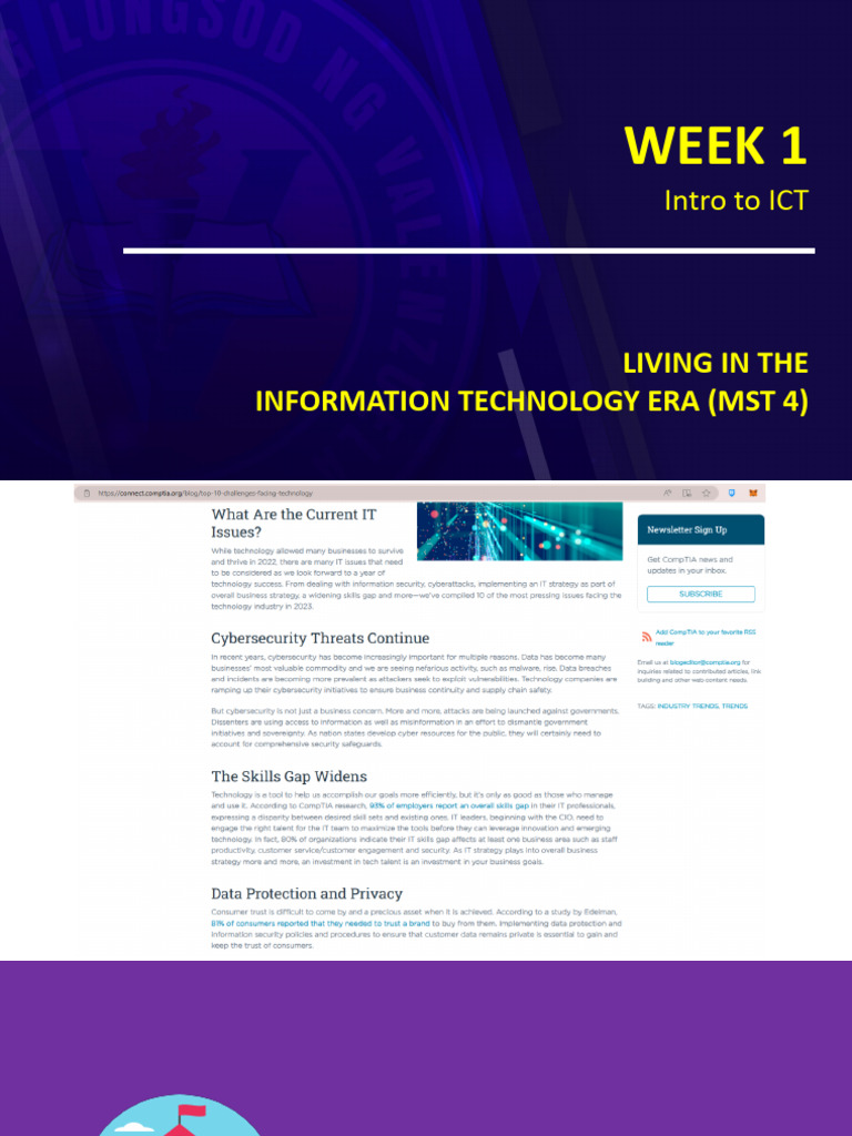 Week 1 Intro To Ict Mst4 | PDF | Automation | Virtual Reality