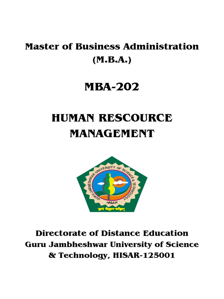 MBA 202 Book | PDF | Human Resource Management | Employment
