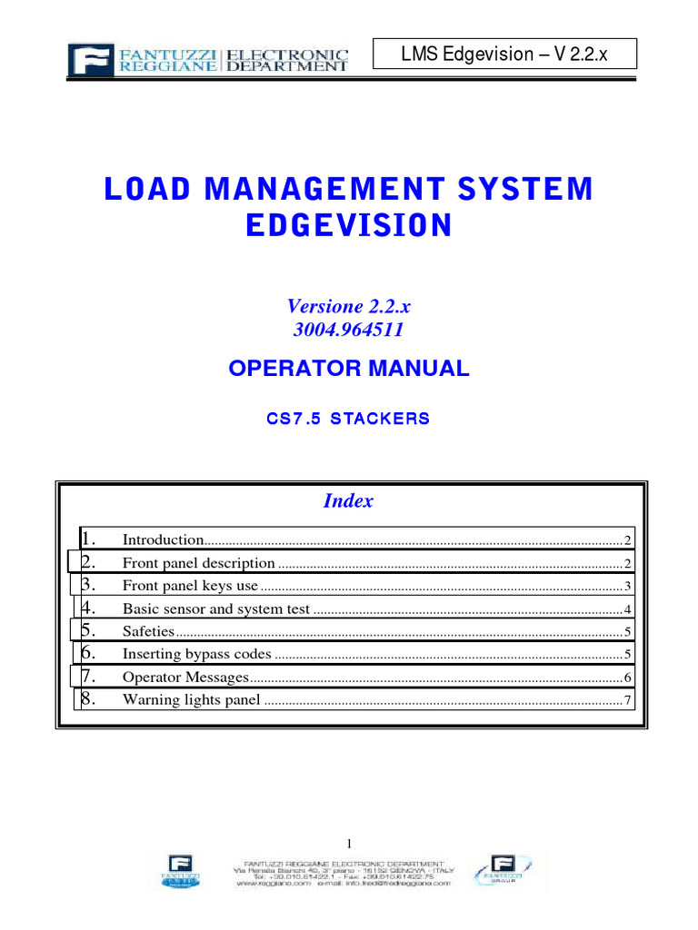 Load Management System Edgevision: Operator Manual | PDF | Menu (Computing) | Computer Engineering
