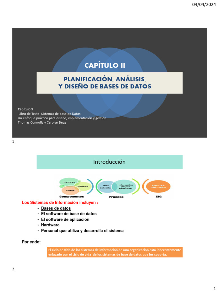 Capítulo II - Ciclo de Vida Del Desarrollo de Un Sistema de BD - 1 | PDF | Bases de datos | Software