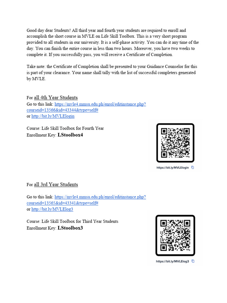 Life Skill Toolbox Course Enrollment | PDF