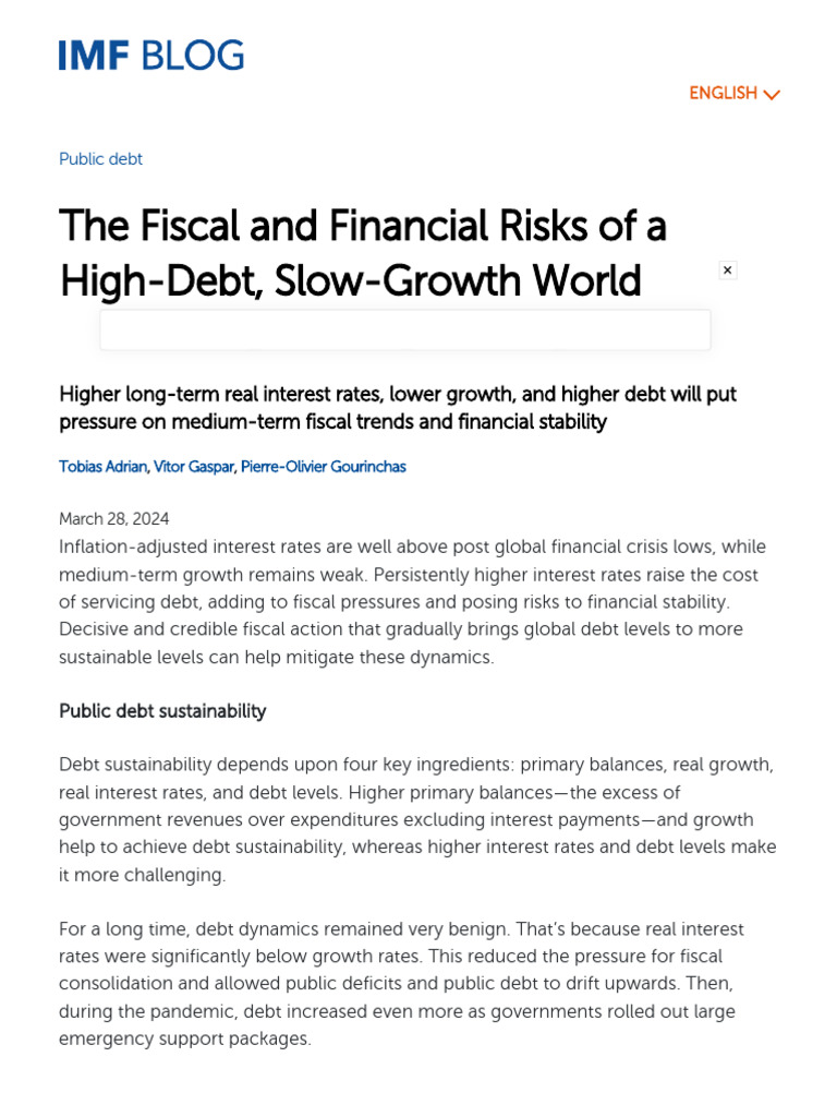 Fiscal Risks in High-Debt Economies | PDF | Fiscal Policy | Real ...