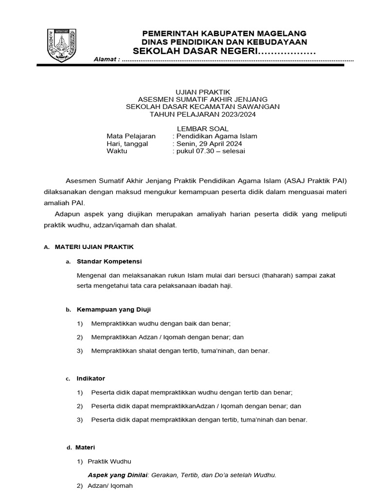 Asaj Praktik Pai 2023-2024 | PDF