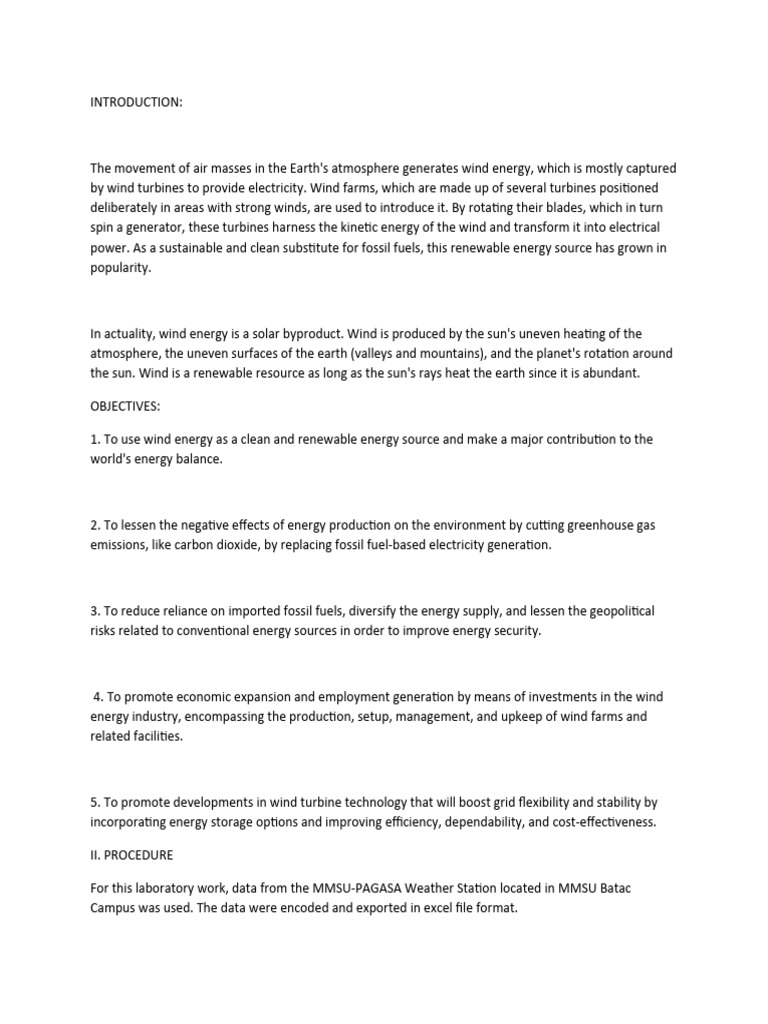 INTRODUCTION-WPS Office | PDF | Wind Power | Energy Development