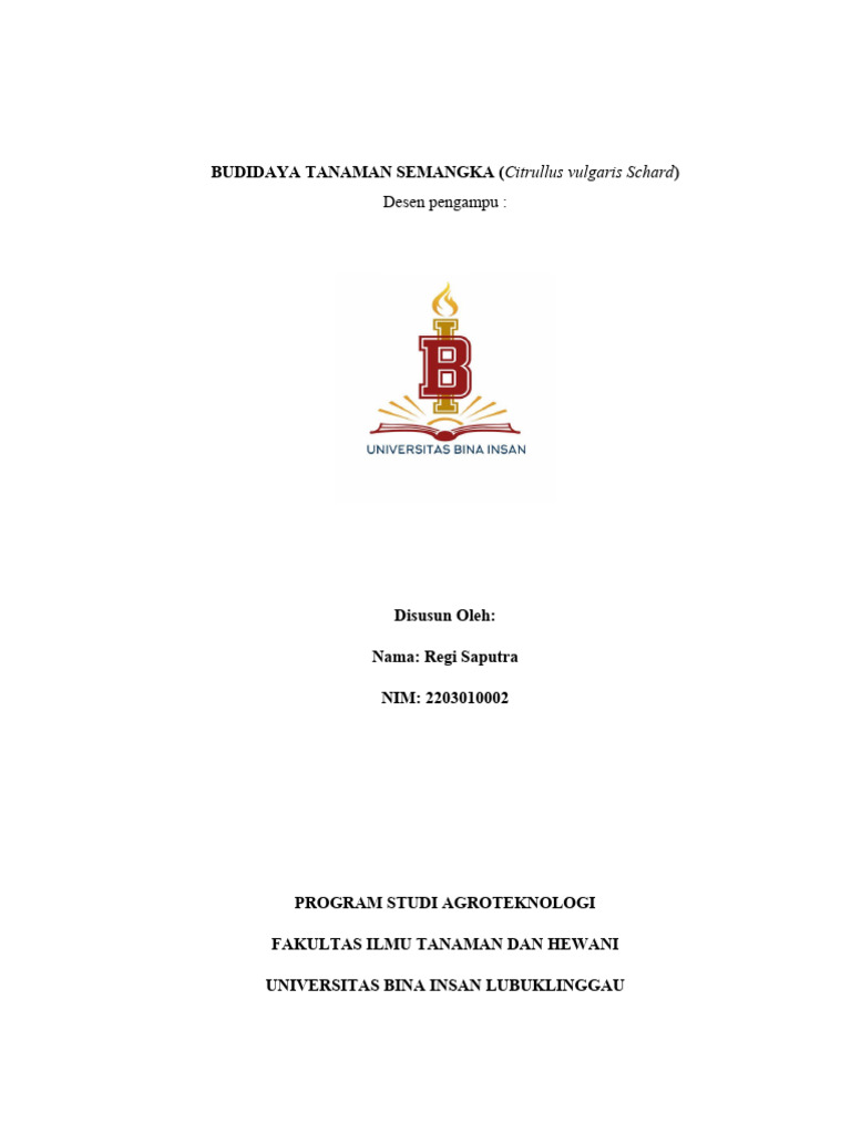 Makalah Budidaya Tanaman Semangka | PDF | Griya & Taman