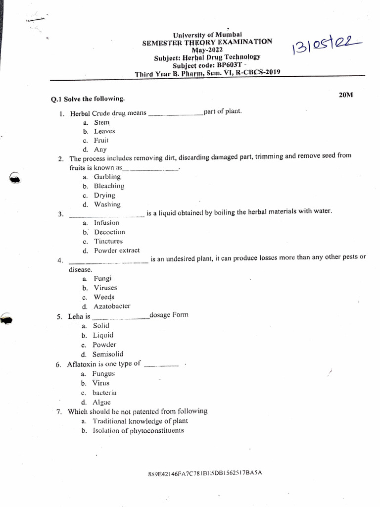 HDT Uqp 13052022 | PDF | Botany | Plants