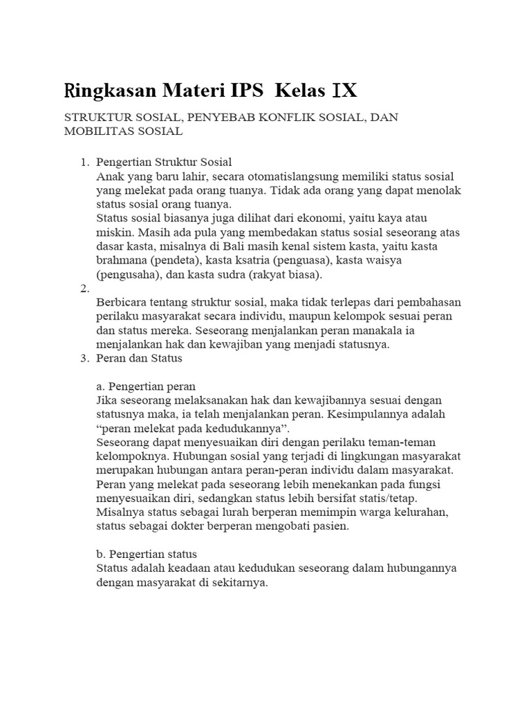 Ringkasan Materi IPS Kelas paket ab | PDF