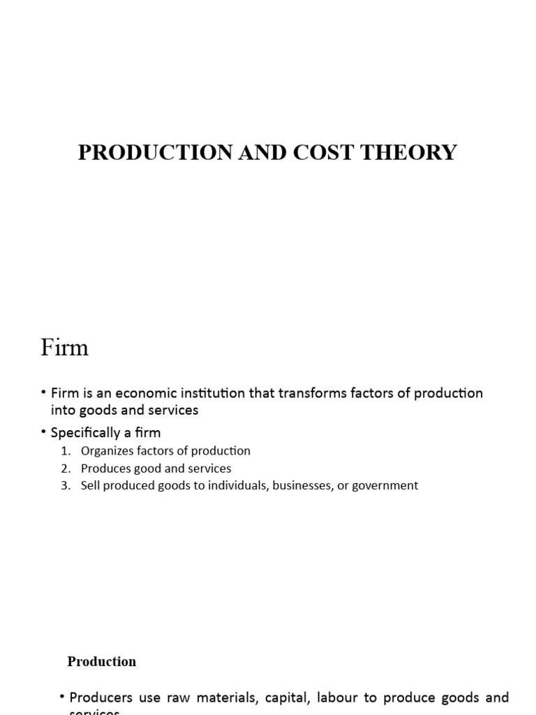 Production and Cost Theory-1-1 | PDF | Average Cost | Production Function