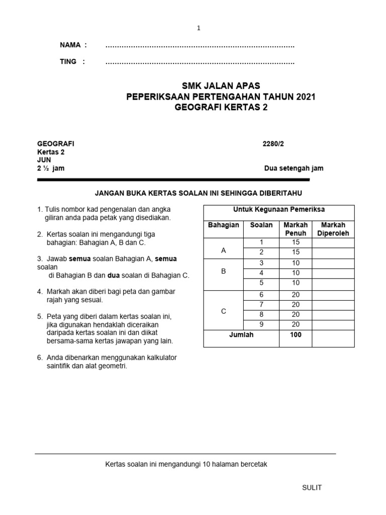 Kertas 2 T4 Edit | PDF