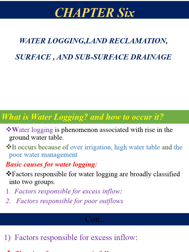 CHAPTER 6 - Surface and Sub-Surface Drainage | Download Free PDF | Drainage | Irrigation