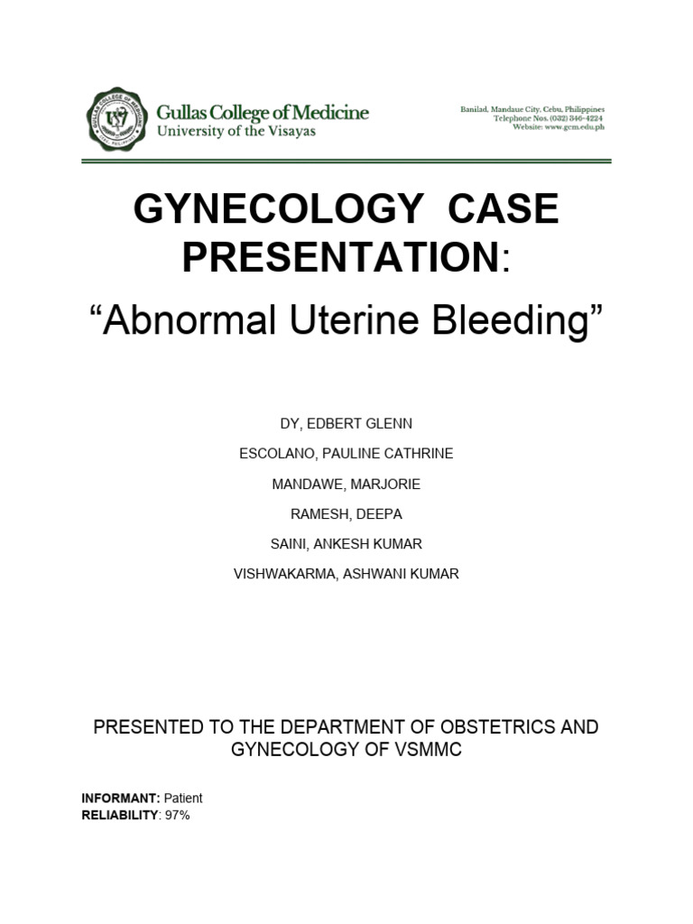 Gynecology Case Presentation | PDF | Childbirth | Thorax