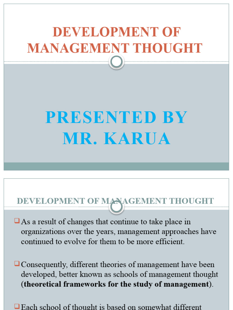 Development of Management Thought | PDF | System | Power (Social And ...