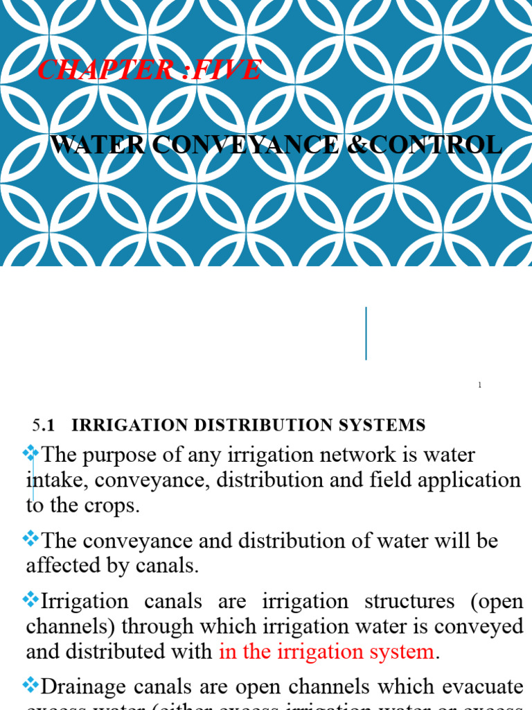 CHAPTER 5- Water Conveynance and Control | PDF | Discharge (Hydrology) | Irrigation