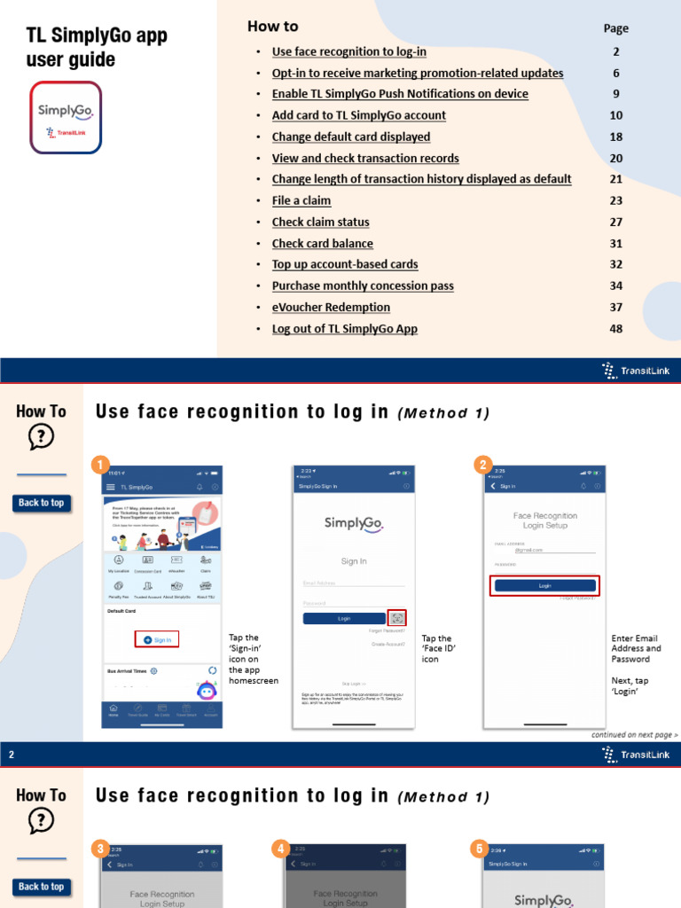 User Guide On TL Simplygo App - Website - v10 2 | PDF | Voucher | Login