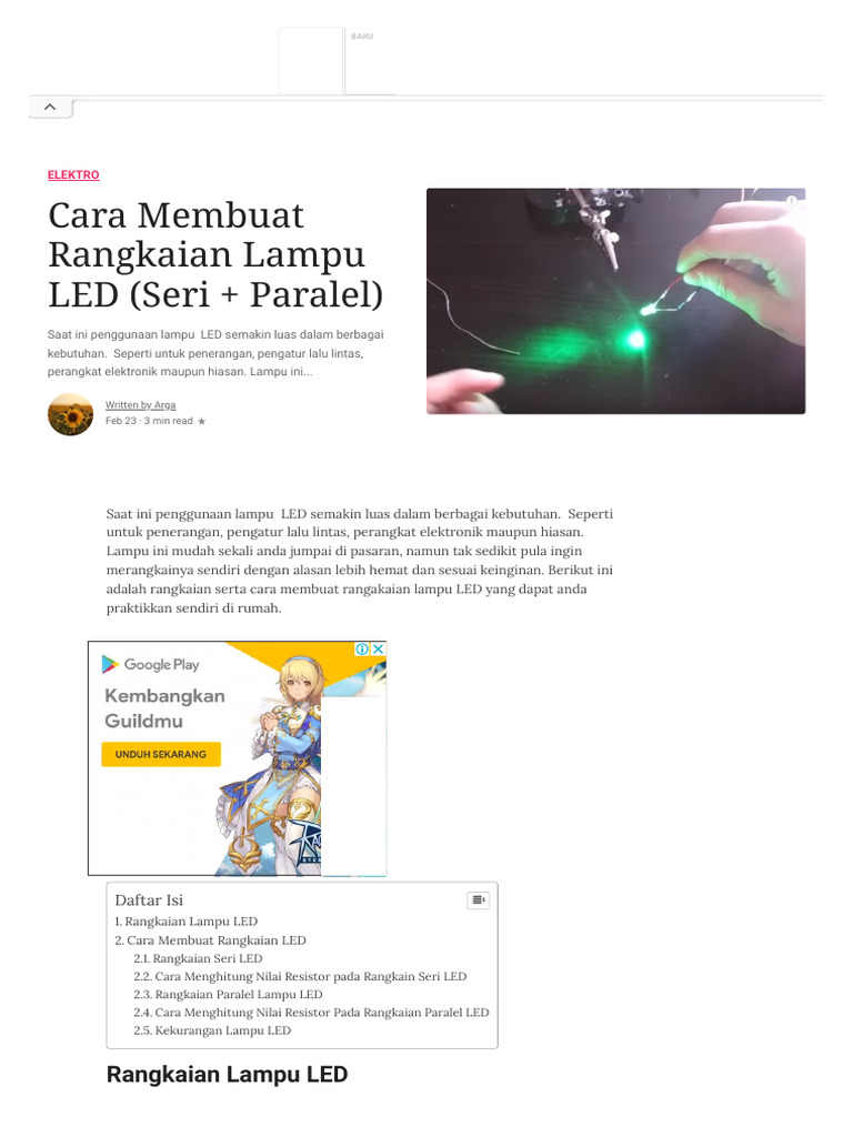 Cara Membuat Rangkaian Lampu LED (Seri + Paralel) | PDF