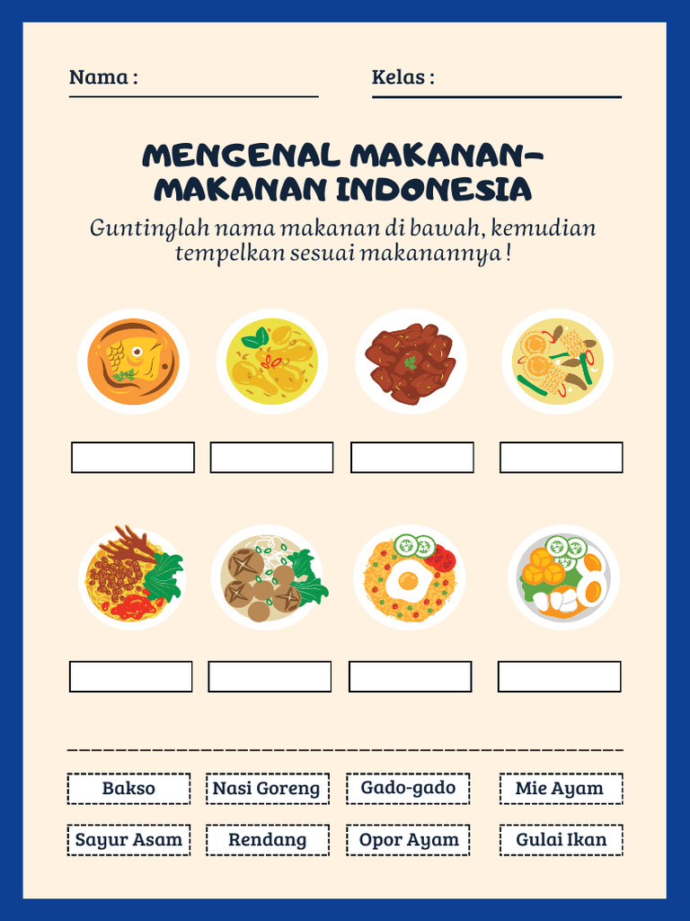 LKPD Makanan Khas Indonesia | PDF | Memasak, Makanan, & Anggur