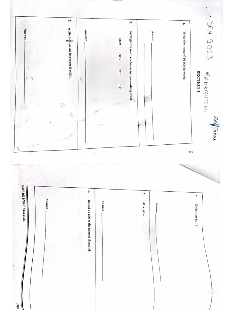 Sea Mathematics 2023 | PDF