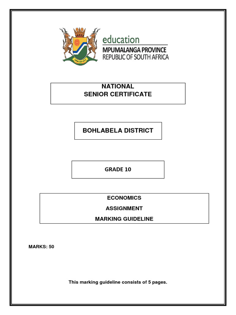 Grade 10 Assignment MG-1 | PDF | Economics | Taxes