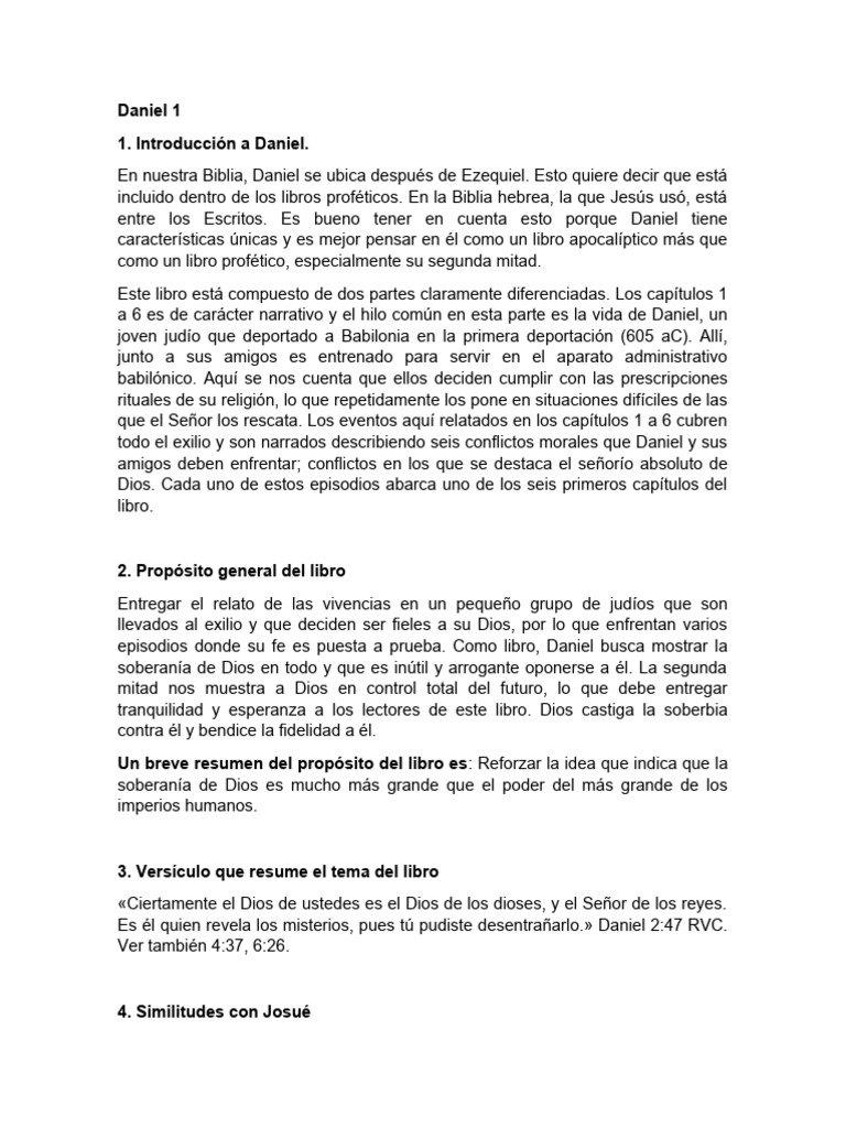 Introducción al Libro de Daniel | PDF | Daniel (figura bíblica) | Libro ...