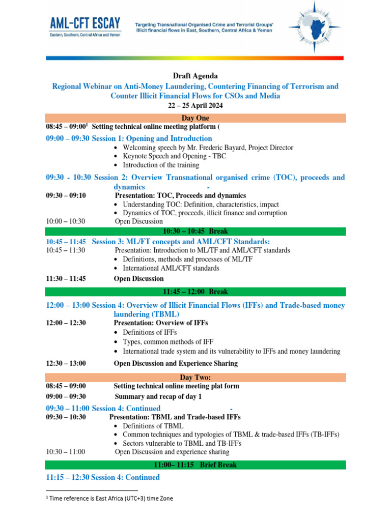 Agenda - AML - CFT - IFFs - Webinar For Media and SCOs | PDF | Money Laundering | Government