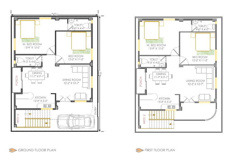 1200 SQ FT Duplex House Plan-Model | PDF | Home & Garden