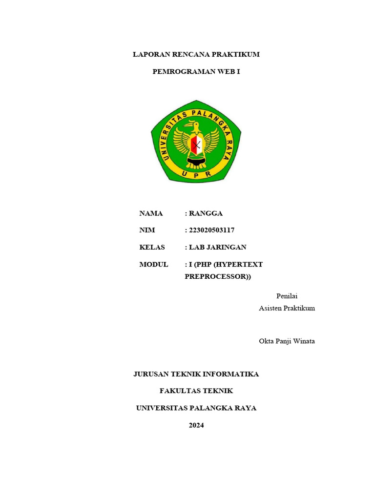 Rangga - Laporan Rencana Pemweb - Modul 1 | PDF | Komputer