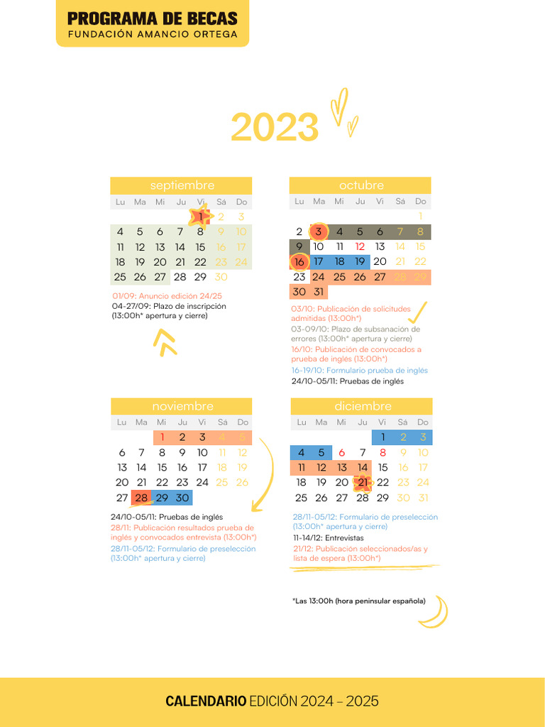 Ed24-25 - Calendario Becas Fao | PDF