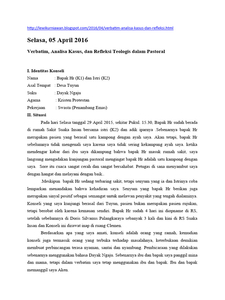 Contoh Konseling Pastoral 2 | PDF | Agama & Spiritualitas