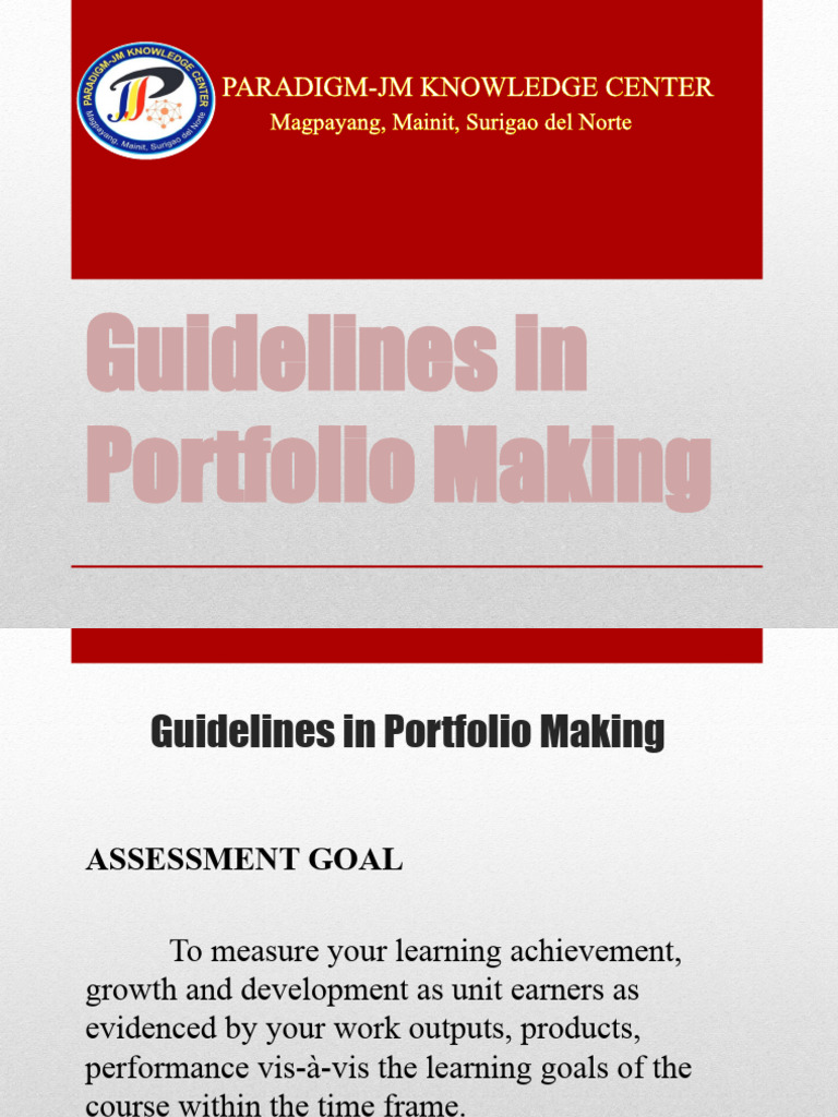Portfolio Guidelines | PDF | Learning | Educational Assessment