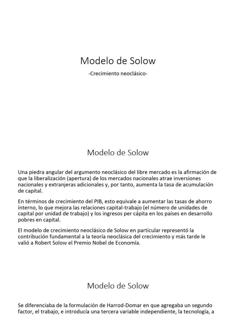 Modelo Solow | PDF | Crecimiento económico | Macroeconómica