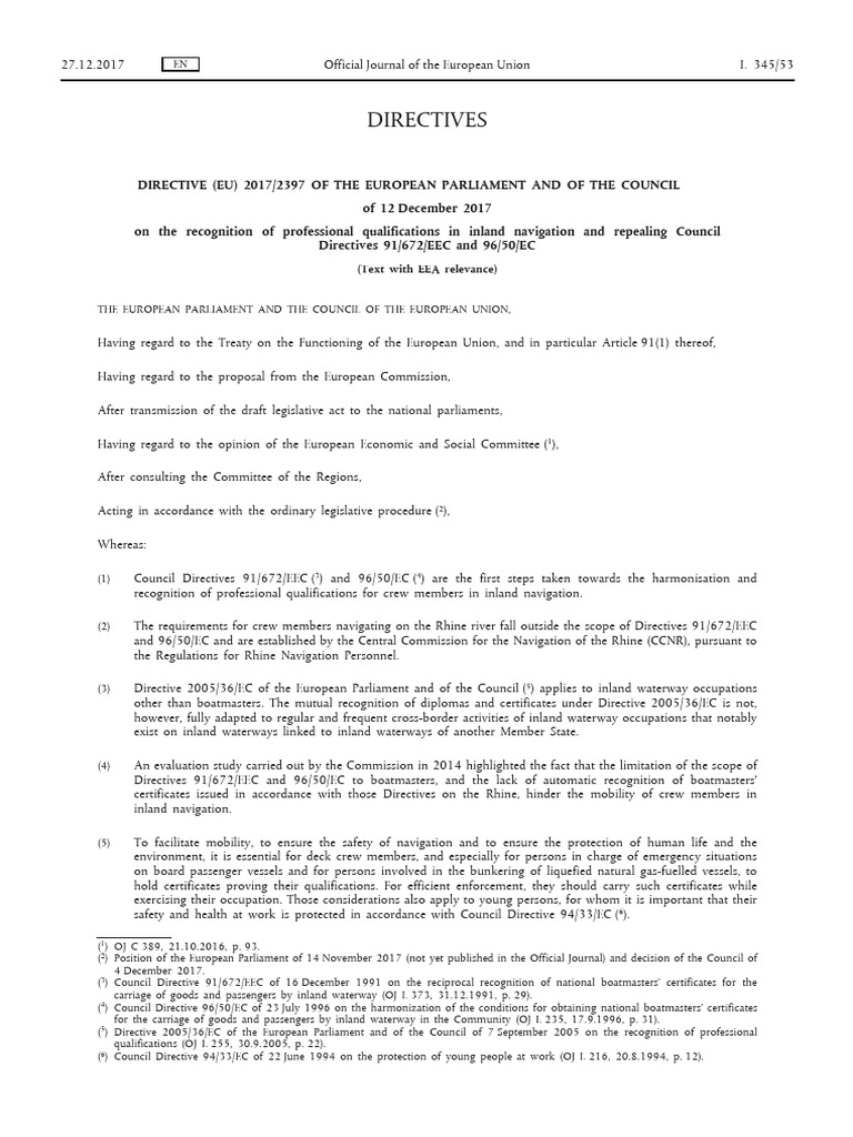 Recognition of Qualifications in Navigation | PDF | European Economic ...