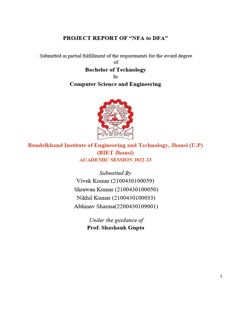 Toc Project | Download Free PDF | Formal Methods | Algorithms