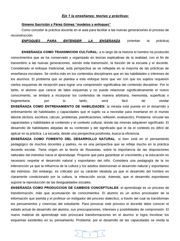 Resumen completo didactica | PDF | Plan de estudios | Enseñando