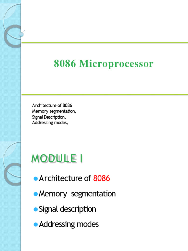 8086 Architecture, Pin Diagram, Addressing Modes | PDF | Central Processing Unit | Input/Output