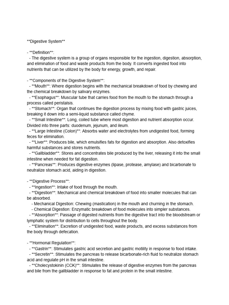 The Digestive System | PDF | Human Digestive System | Digestion