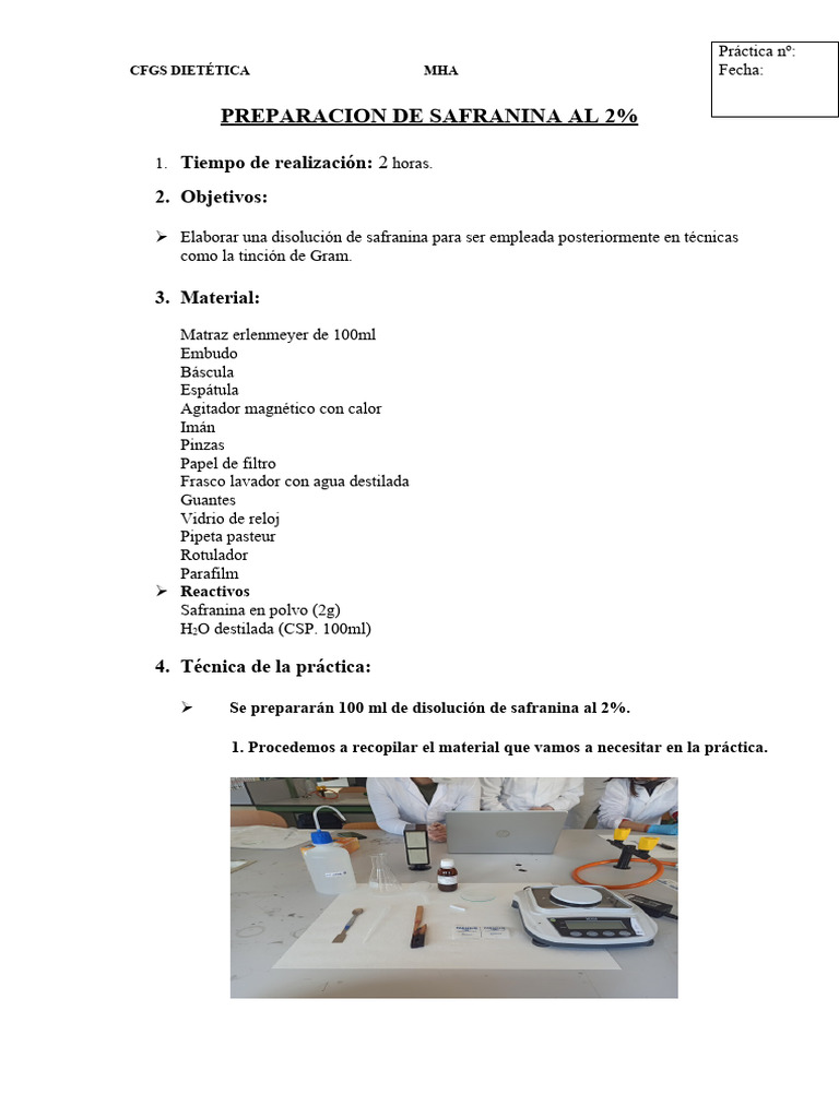 11. Pract Preparacion de Safranina Al 2% | PDF