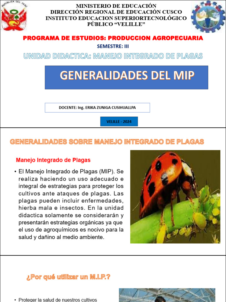 Generalidades de MIP SESION 01 | PDF | Plaga (organismo) | Insectos