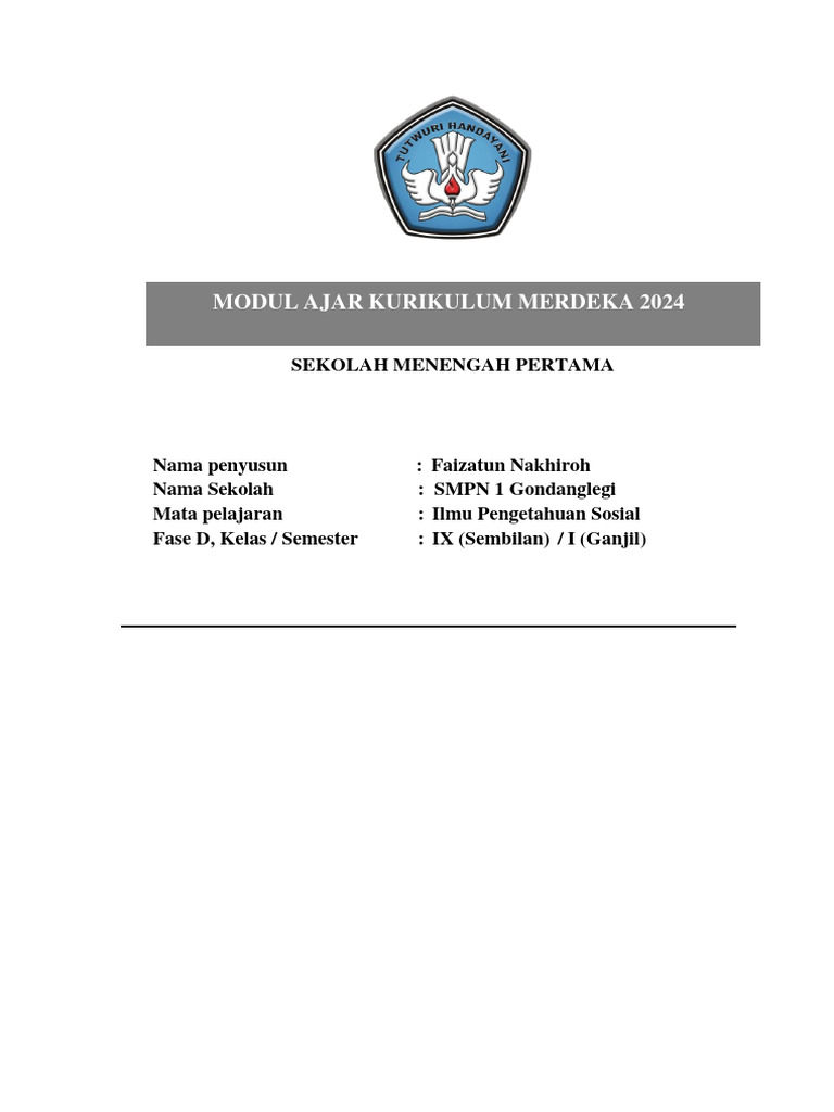 Modul Ajar Kurikulum Merdeka 2024 | PDF