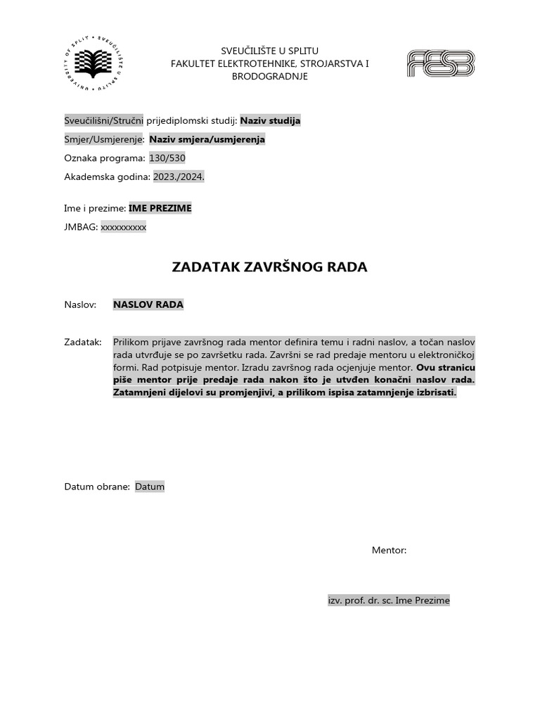 Prilog 3 - Zadatak Zavrþnog Rada | PDF