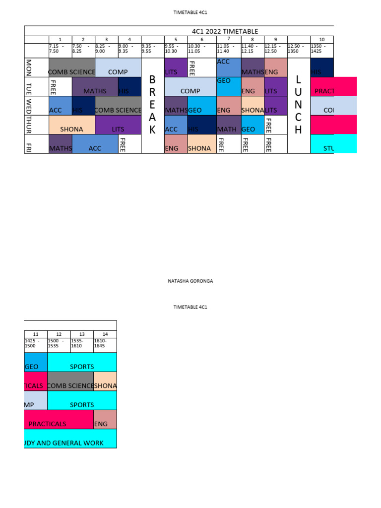Time Table 4c1 | PDF