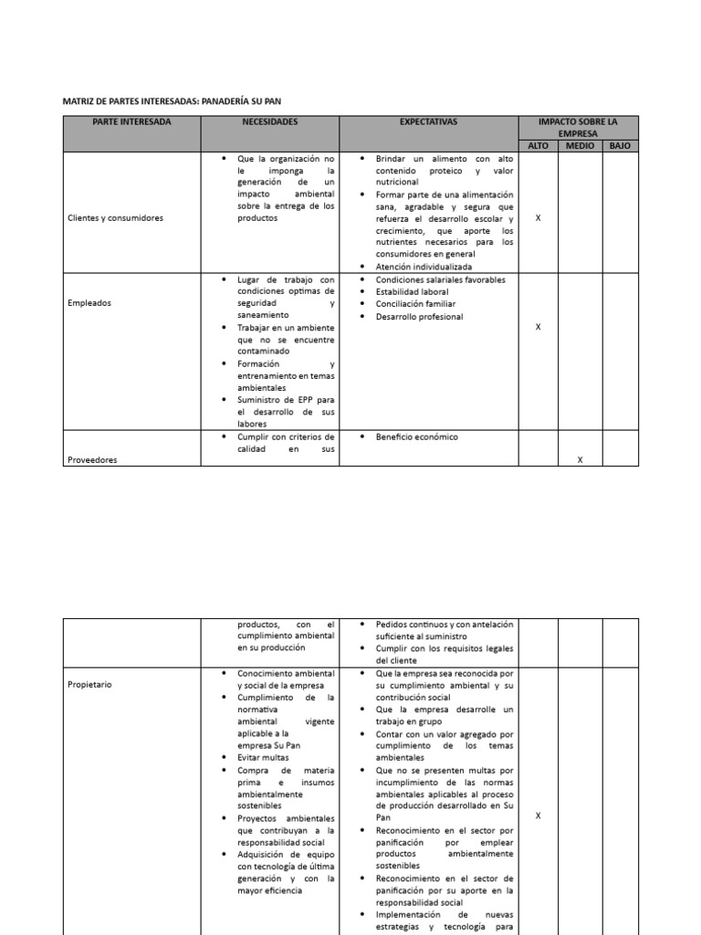 Matriz de Partes Interesadas | PDF | Business | Panes