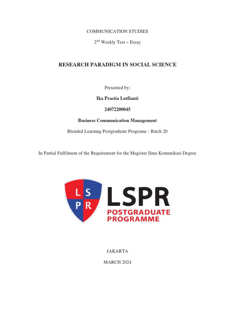 Weekly Test 2 - Communication Studies | PDF | Methodology ...