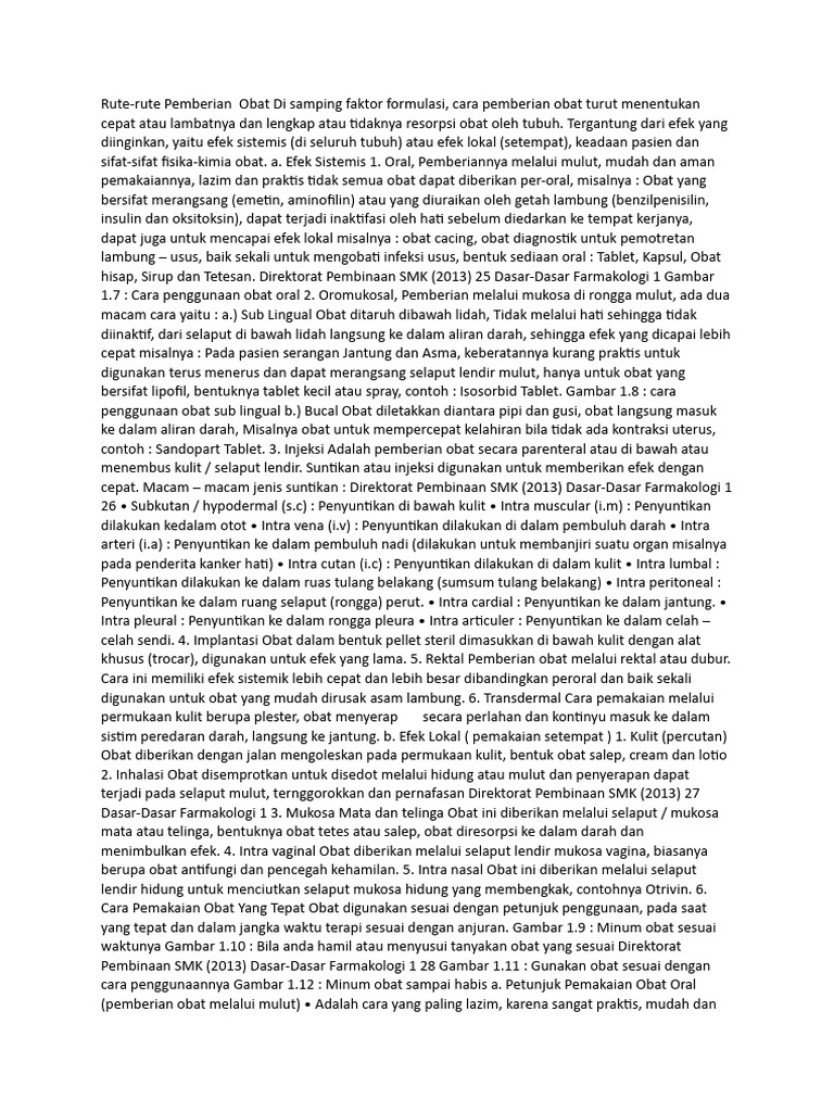 Rute Pemberian Obat | PDF