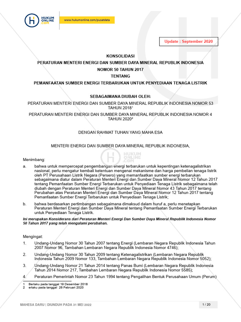 Permen Esdm 50 2017 KNS | PDF