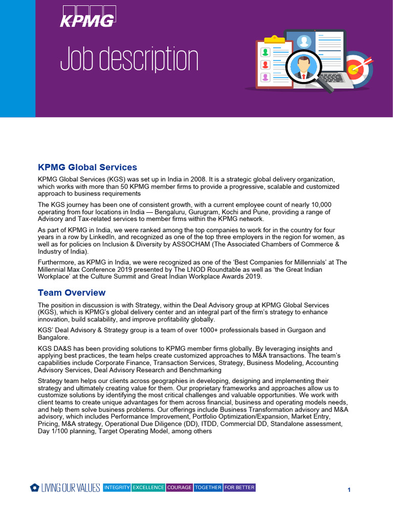 KGS-Job Description - Associate Consultant - Strategy - Grade E E4 | PDF | Strategic Management ...