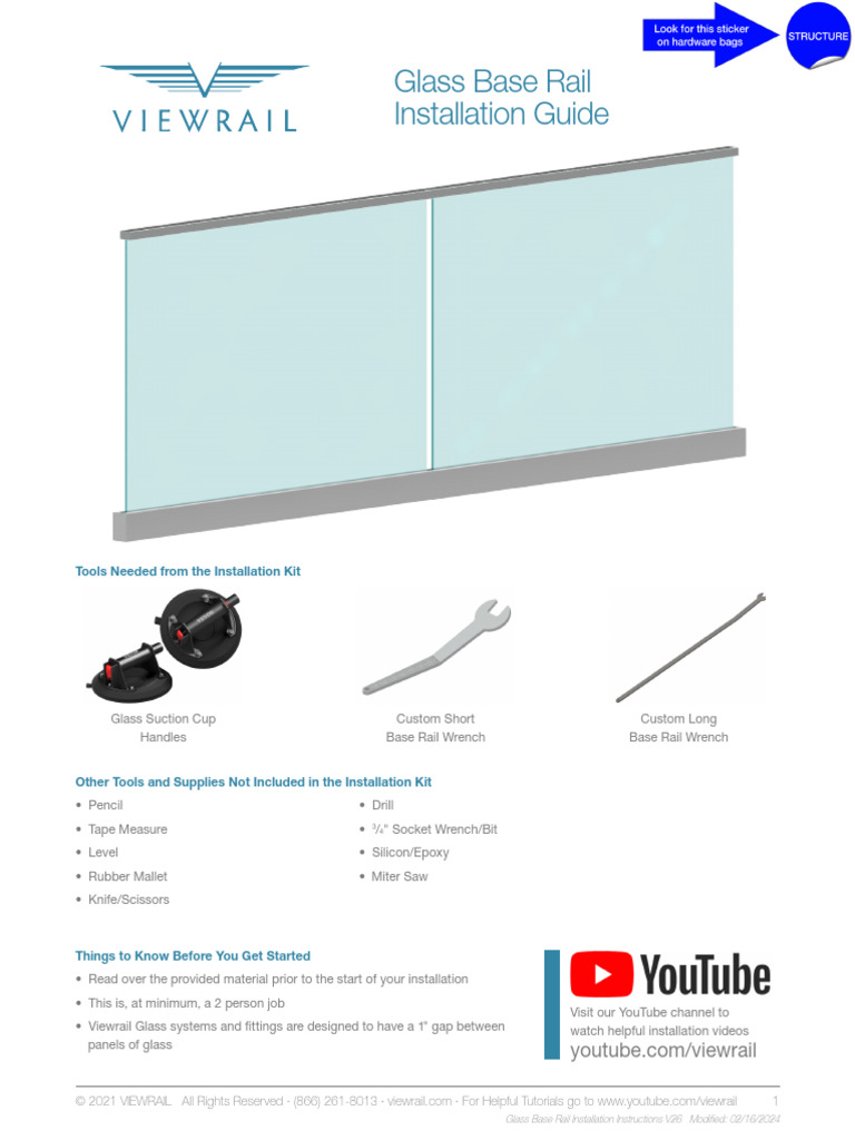 Glass Rail Install Guide | PDF | Home & Garden | Technology & Engineering