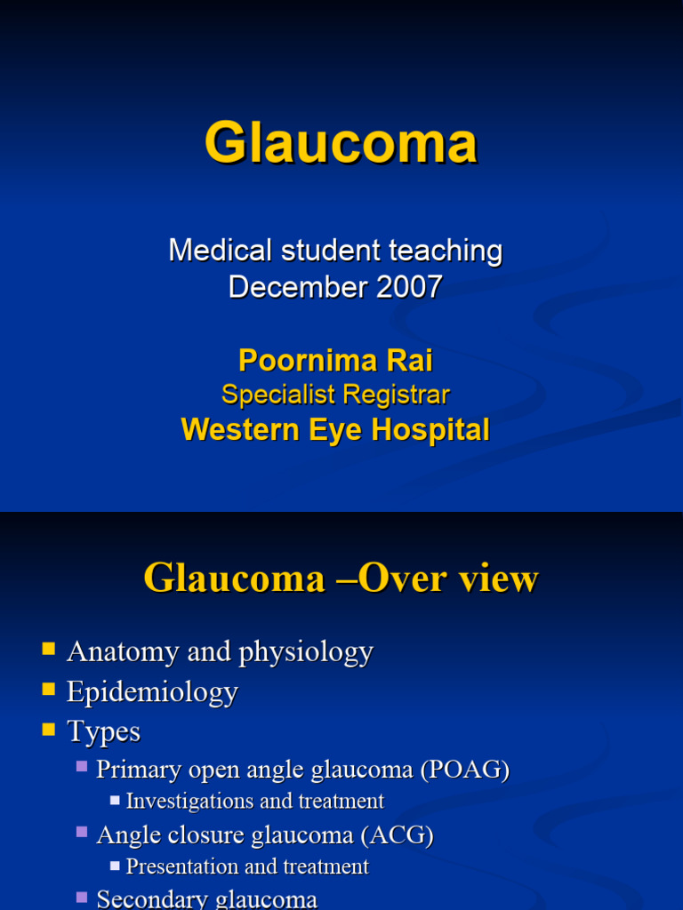 Glaucoma | PDF | Glaucoma | Medical Specialties