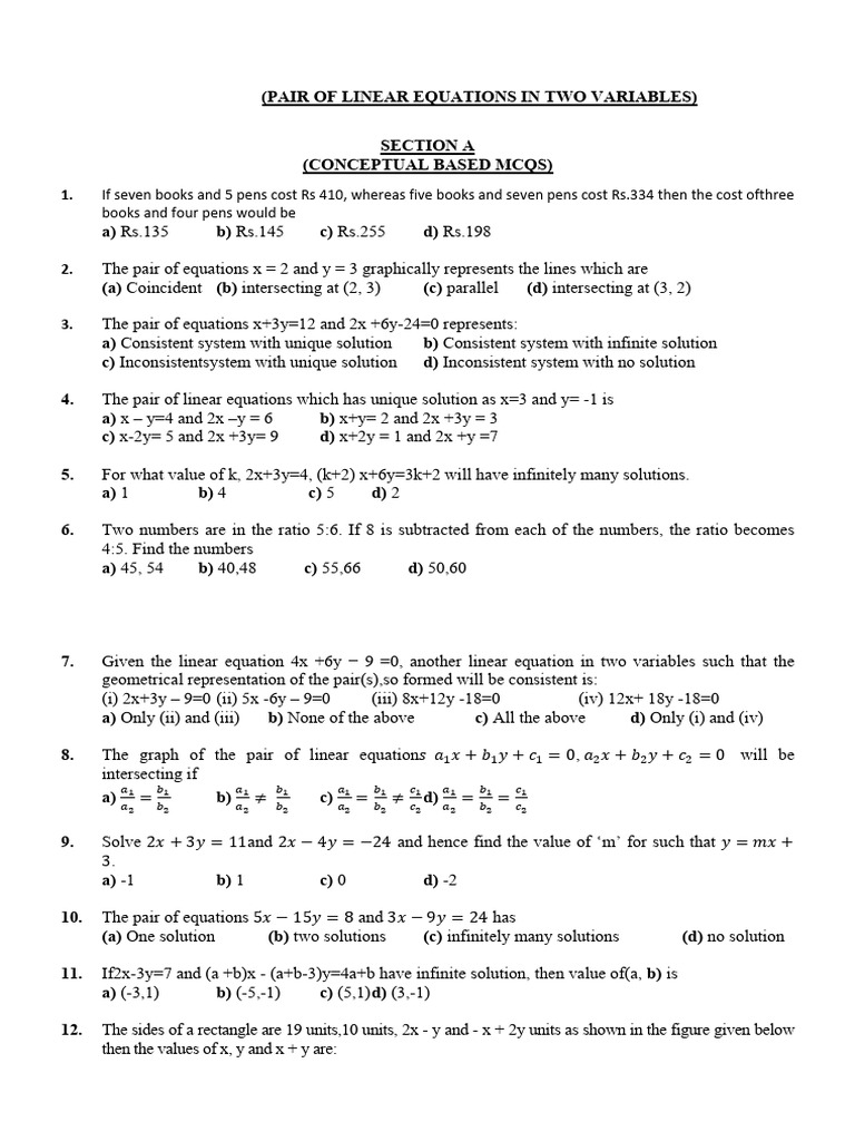 Linear Equation (03 | PDF | Equations | Mathematical Objects