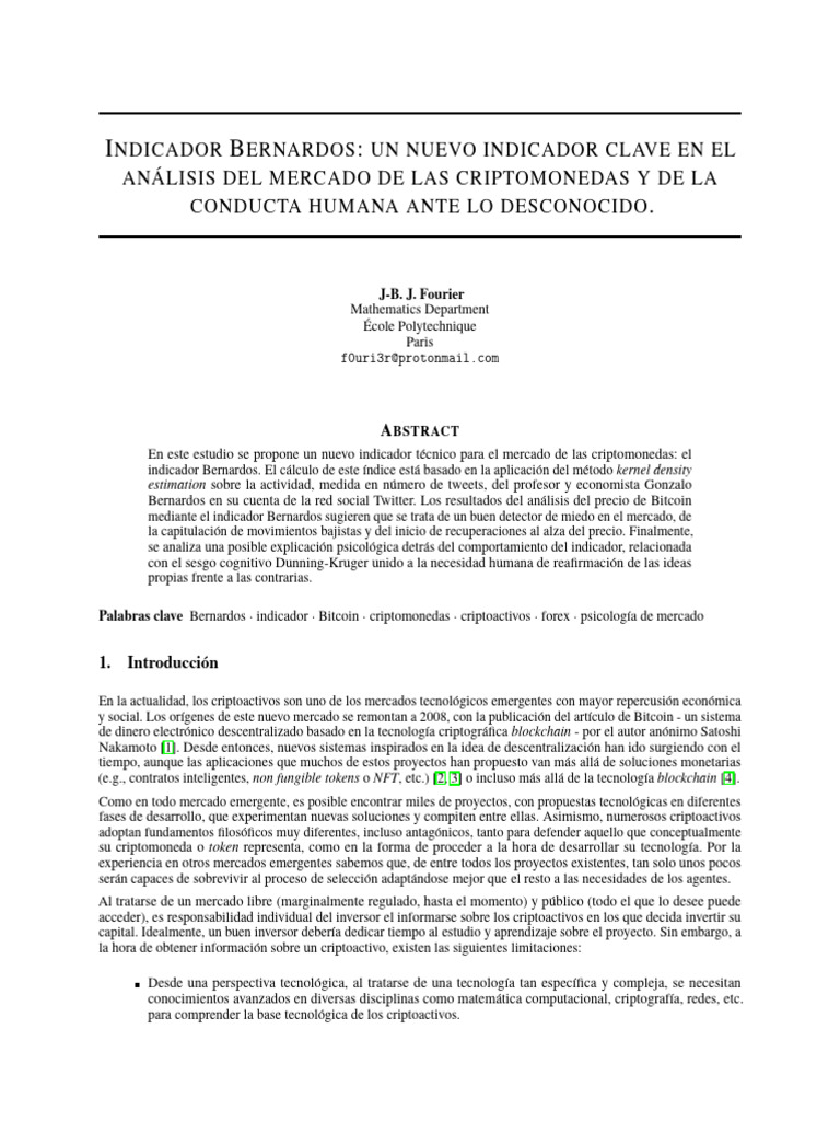 Indicador Bernardos | PDF | Criptomoneda | Inversiones