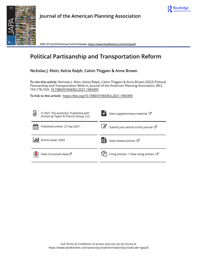 Partisanship's Impact on Transportation Reform | PDF | Knowledge ...